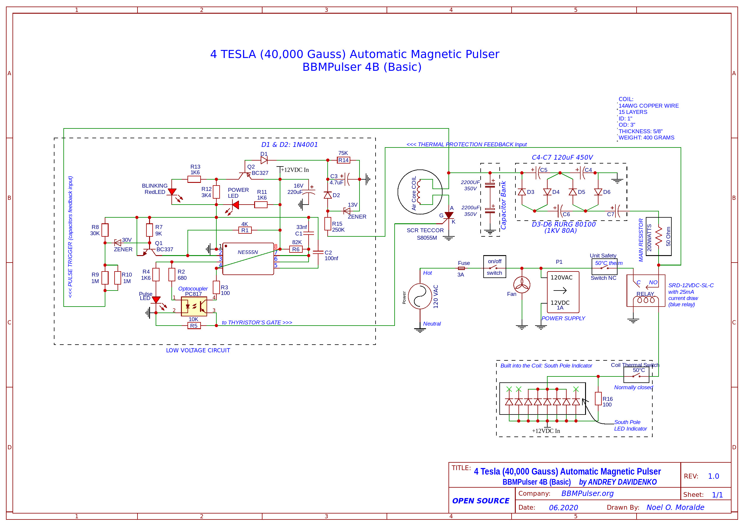 Circuit BBMPulser 4B (Basic) | Bob Beck Magnetic Pulser